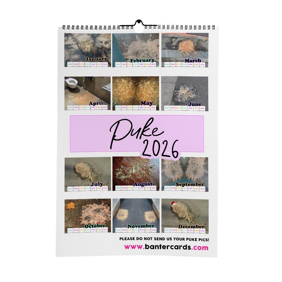 PUKE 2026 CALENDAR | FUNNY CALENDAR | RUDE CALENDAR | 2026 CALENDAR ...