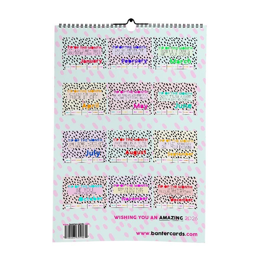 TIP OF THE MONTH 2026 CALENDAR | FUNNY CALENDAR | RUDE CALENDAR | 2026 ...