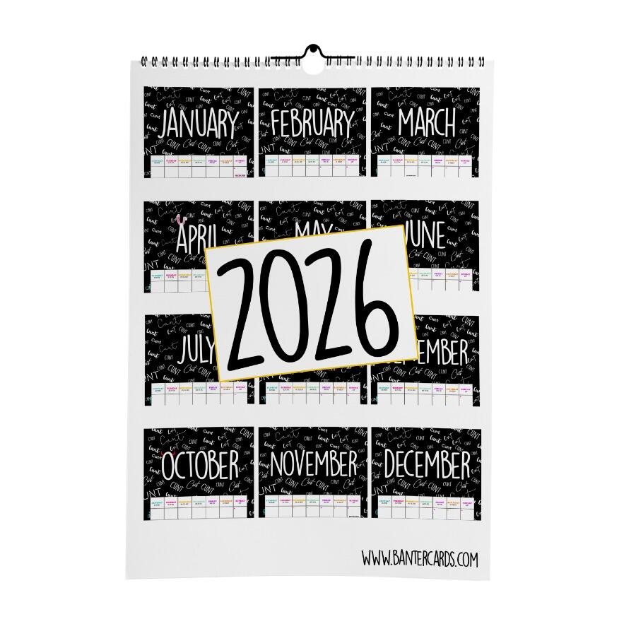 CUNT 2026 CALENDAR | FUNNY CALENDAR | RUDE CALENDAR | 2026 CALENDAR ...