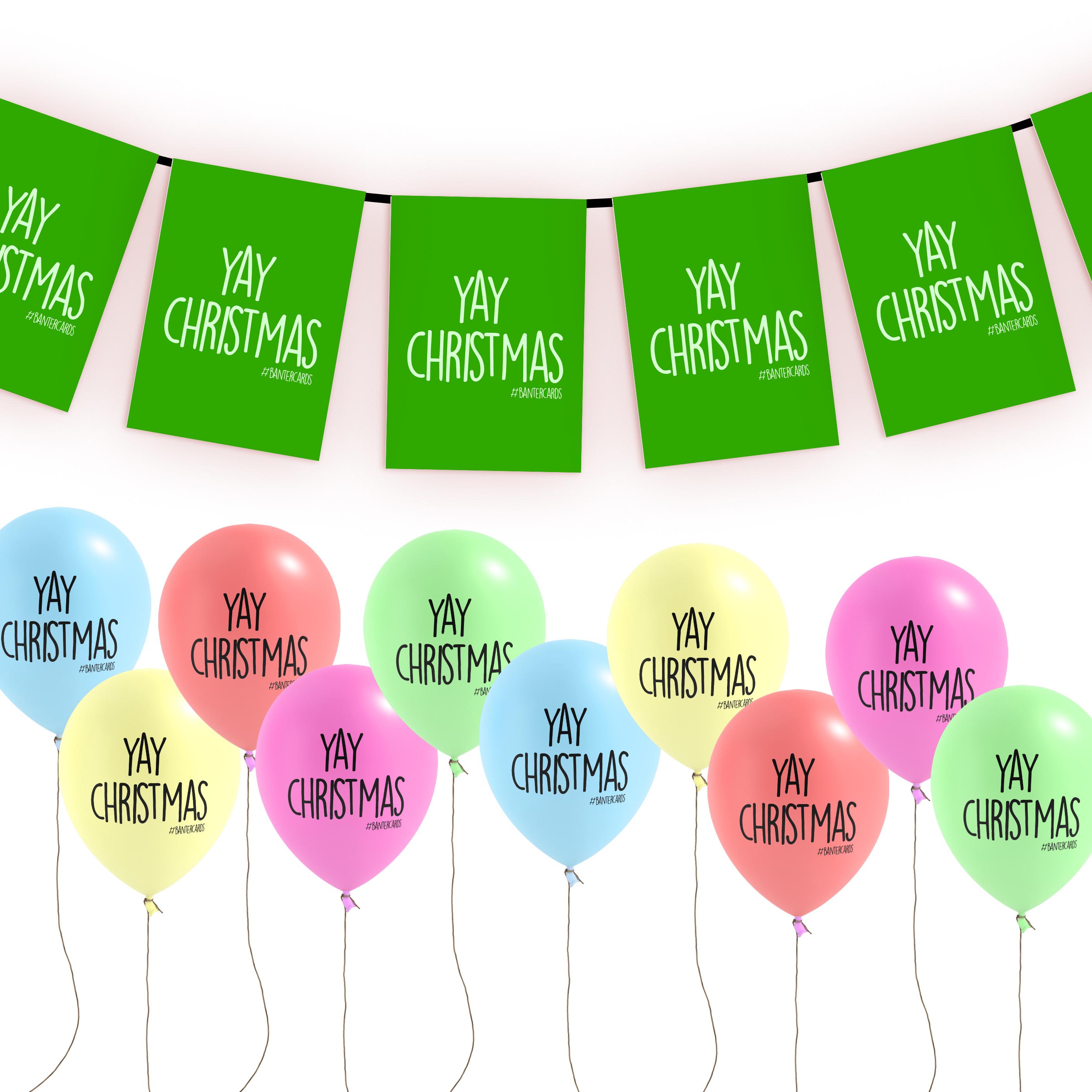 YAY CHRISTMAS BUNTING AND BALLOON BUNDLE | FUNNY BUNTING | FUNNY ...