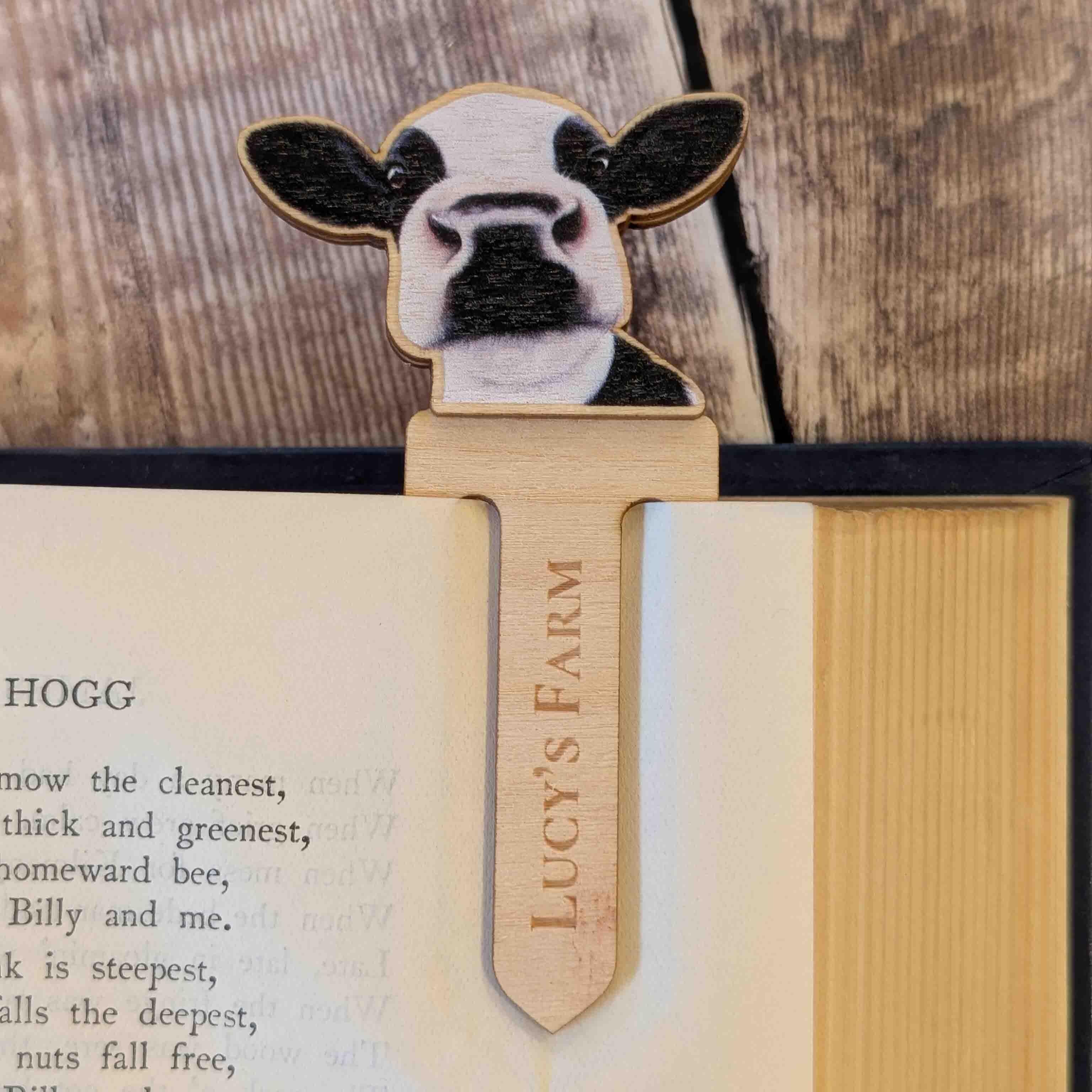 Moo Bookmark | Birch wood | Perfect gift for book loving friends