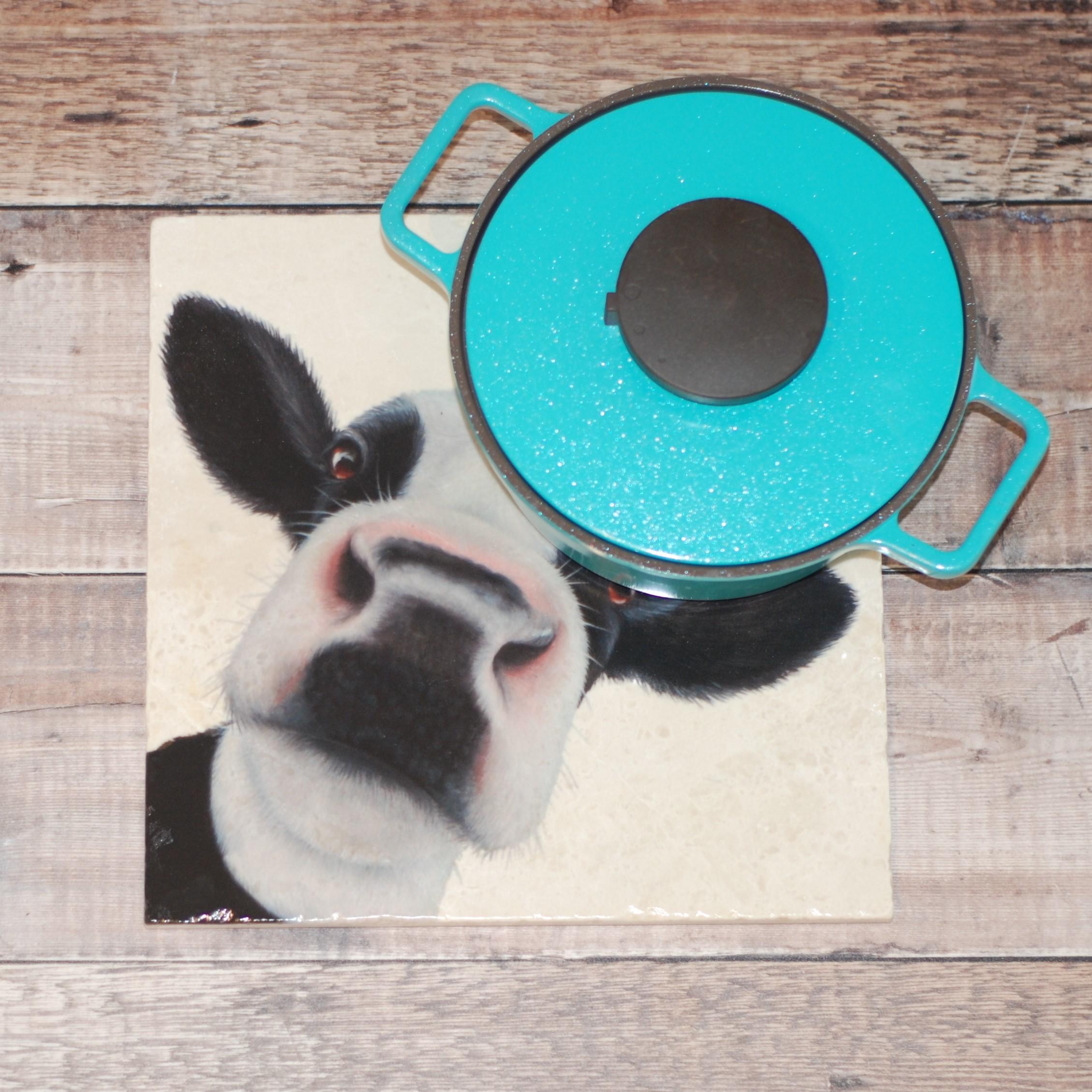 Marble Platter | Silly ‘Friesian Moo’ | Heat Proof | Worktop Saver