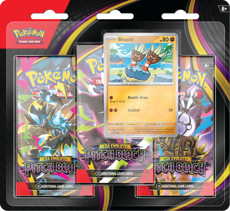 Pokemon Mega Evolution Pitch Black 3 Pack Blister Binacle