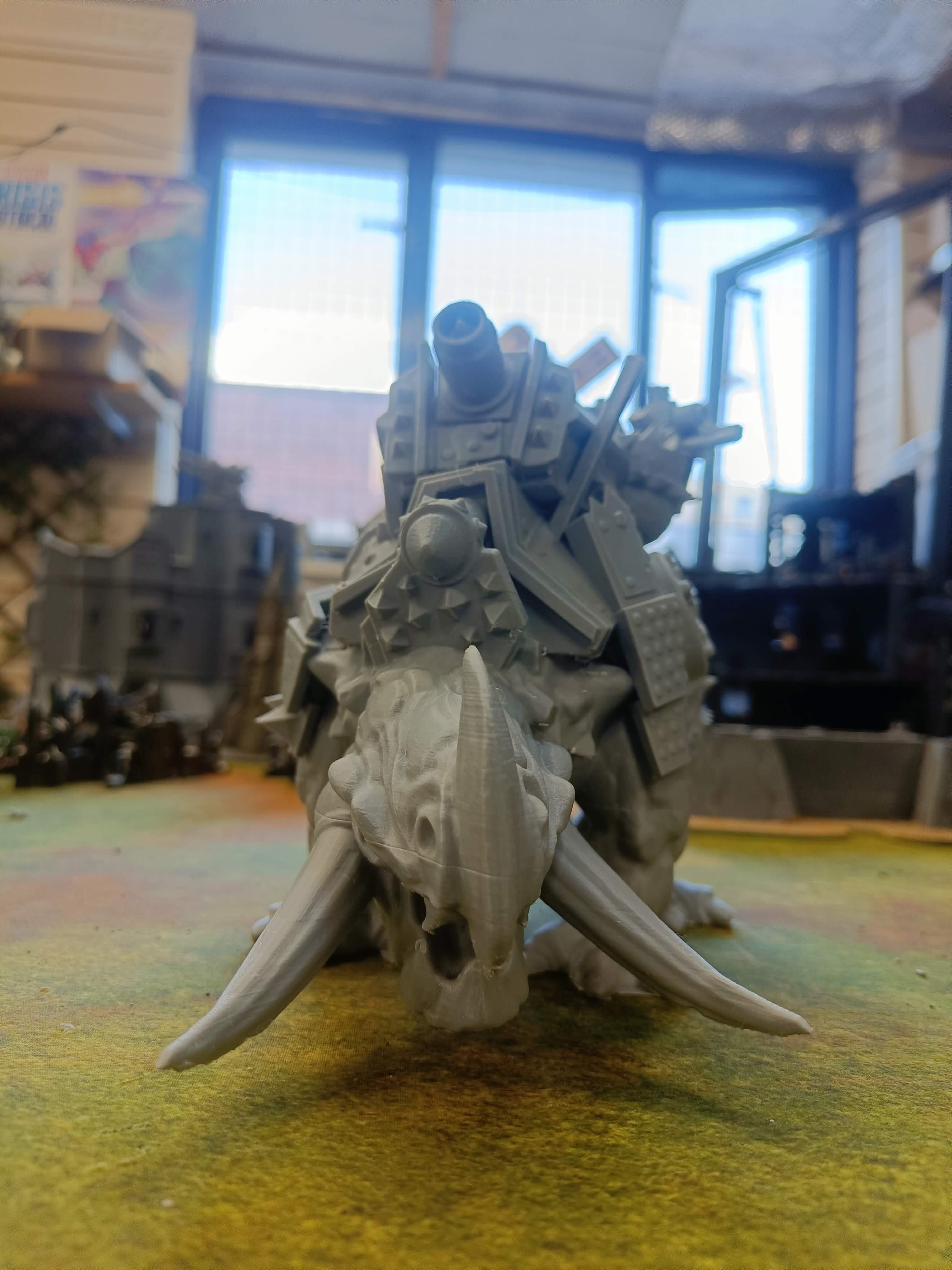 Orc Giant Horned Battle Beast Battle Transport. Living tank