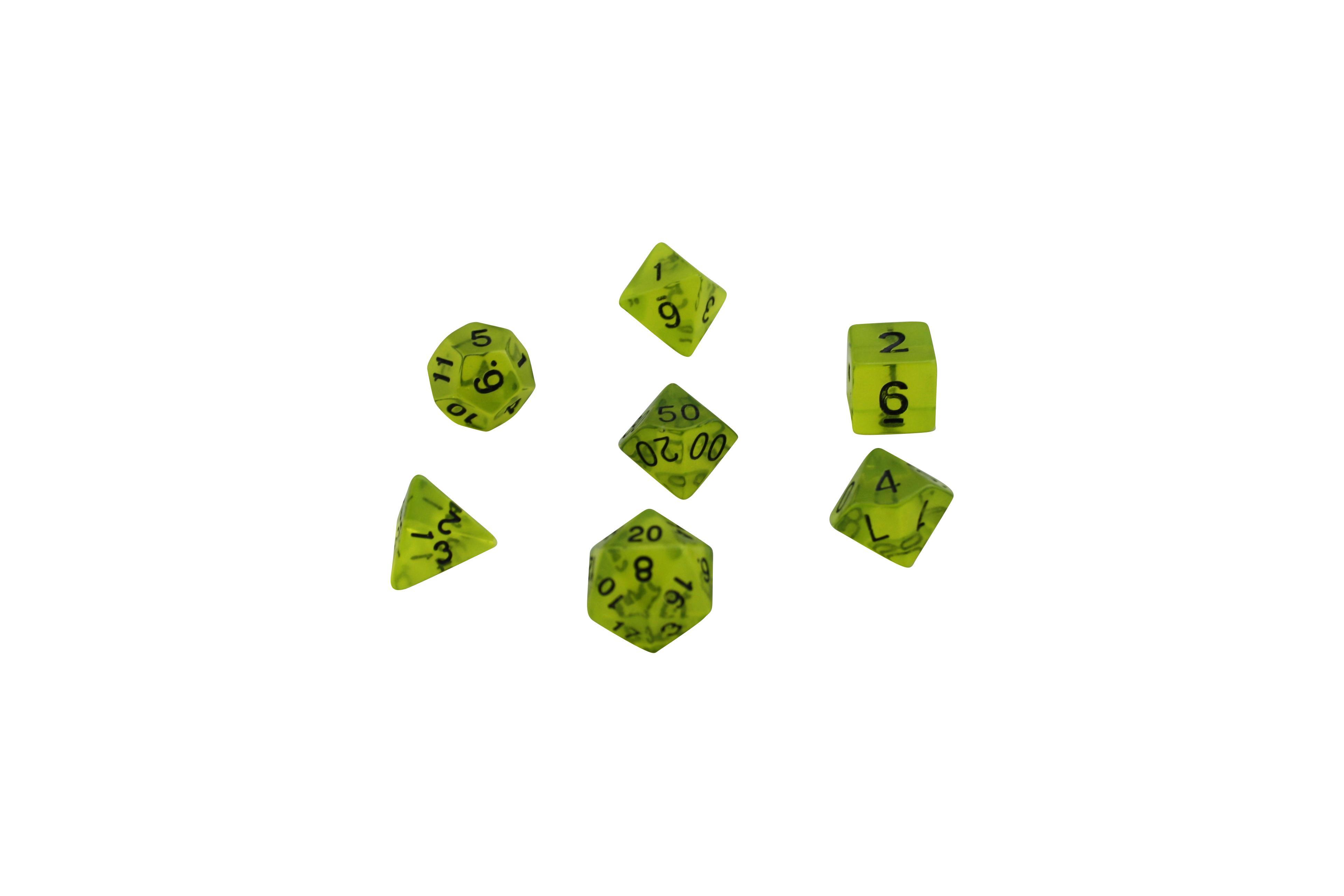 RADIOACTIVE YELLOW Transparent Dice: D20, D12, D10, D8, D4 or D6