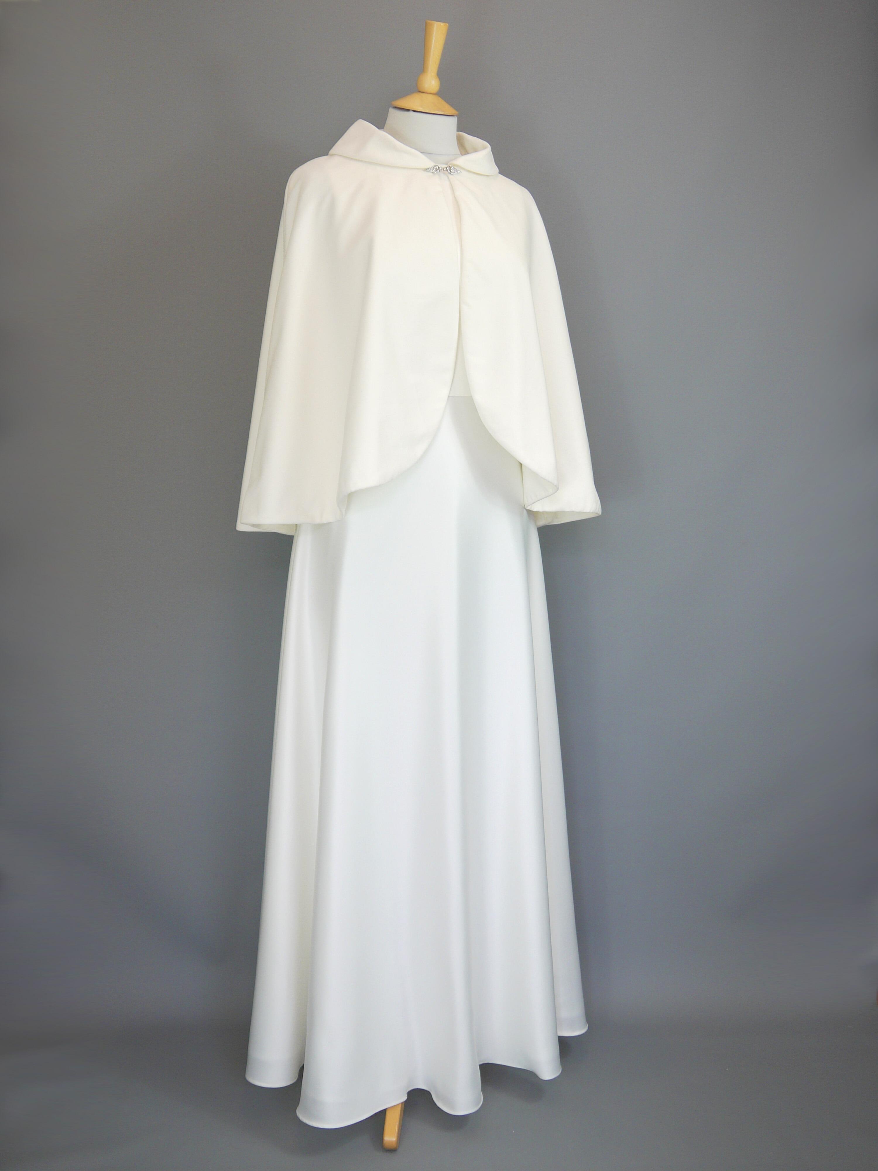 Ivory velvet bridal cape vintage hollywood glamour