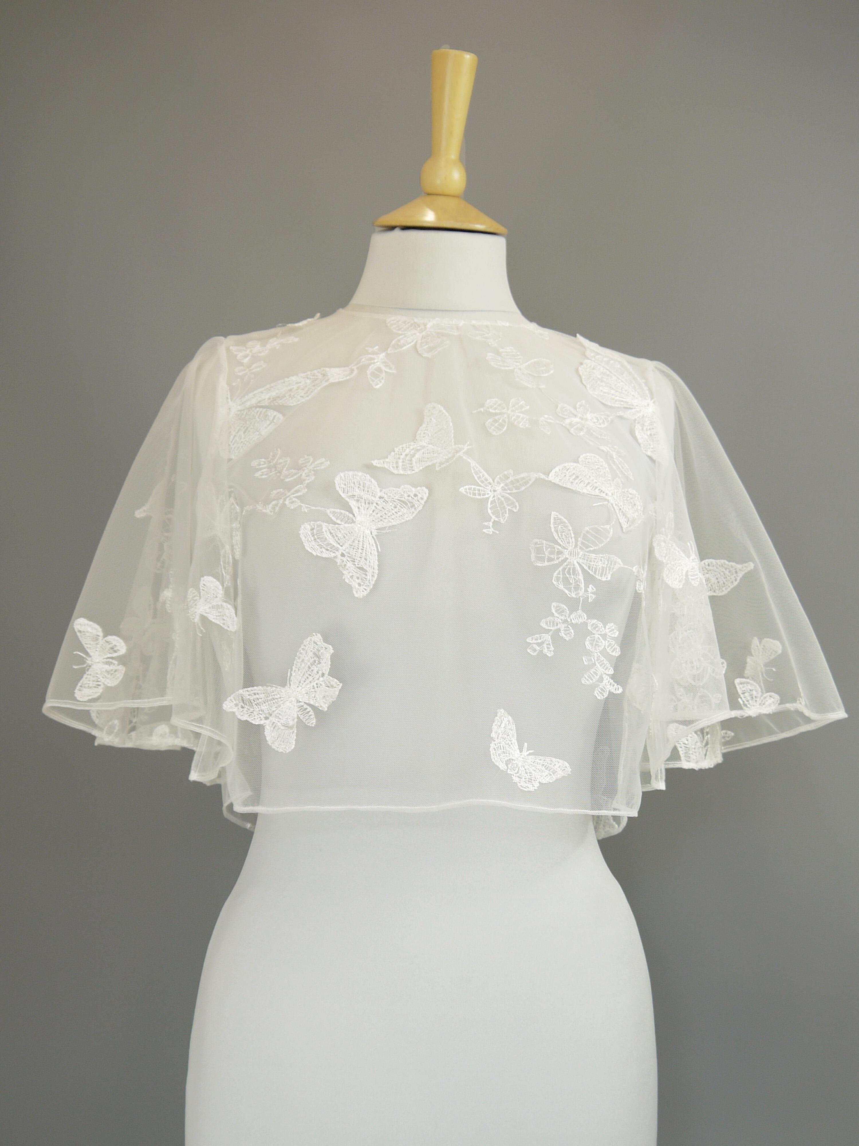 Butterfly Lace Top with Flutter Sleeves