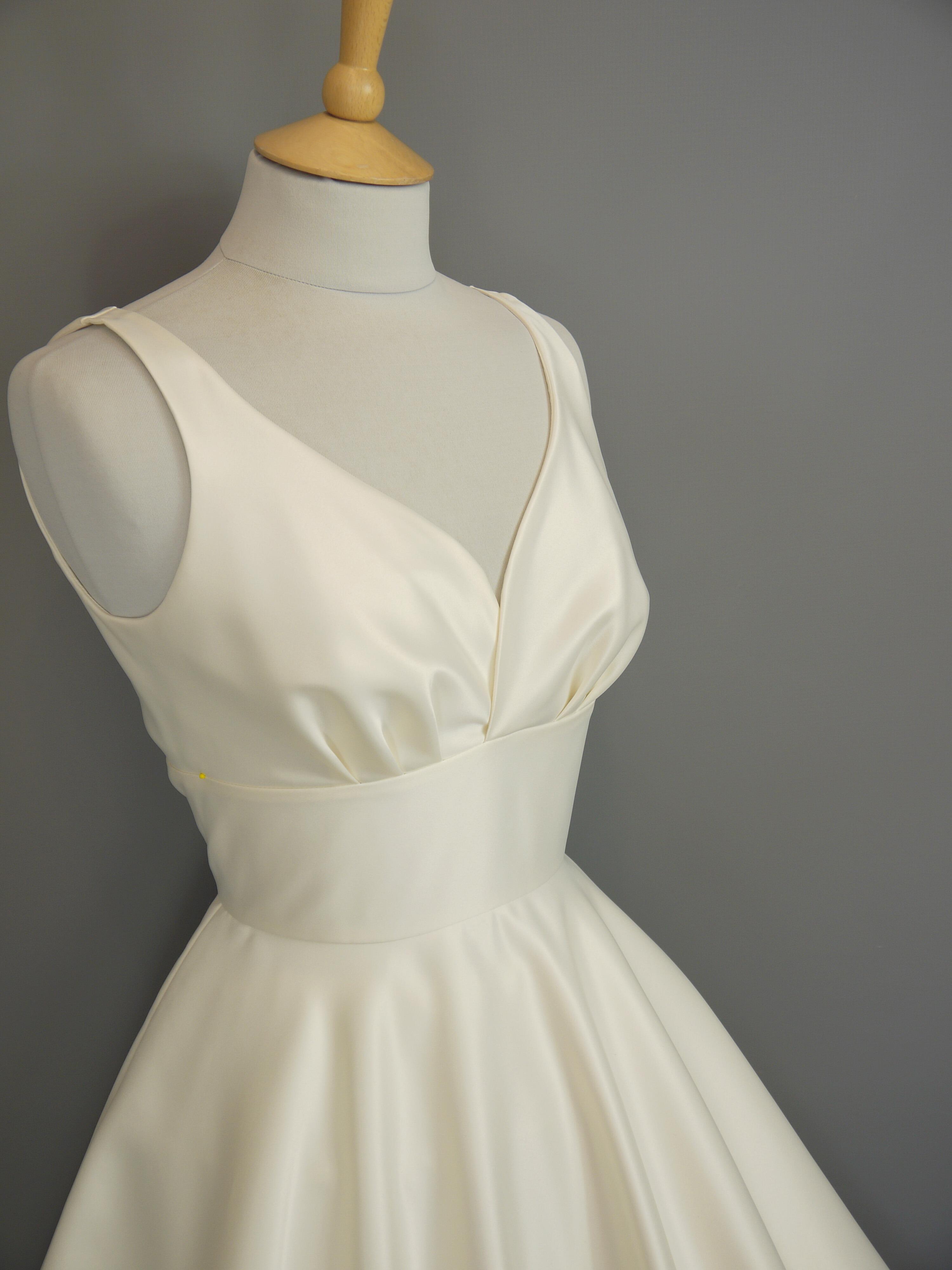 Size UK 14 - Ruby Wedding Dress in Warm Ivory Duchess Satin