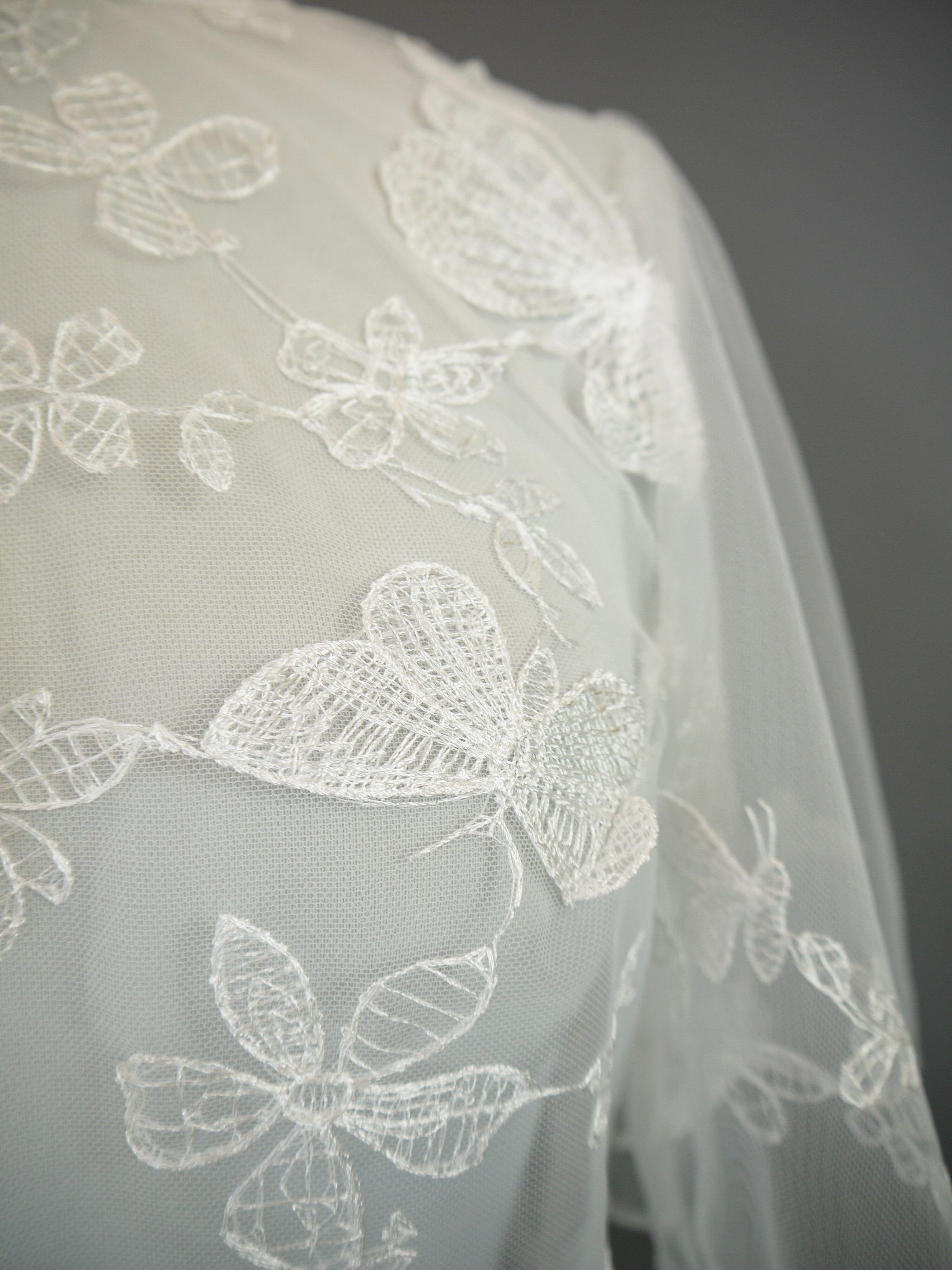Butterfly Lace Top with Flutter Sleeves