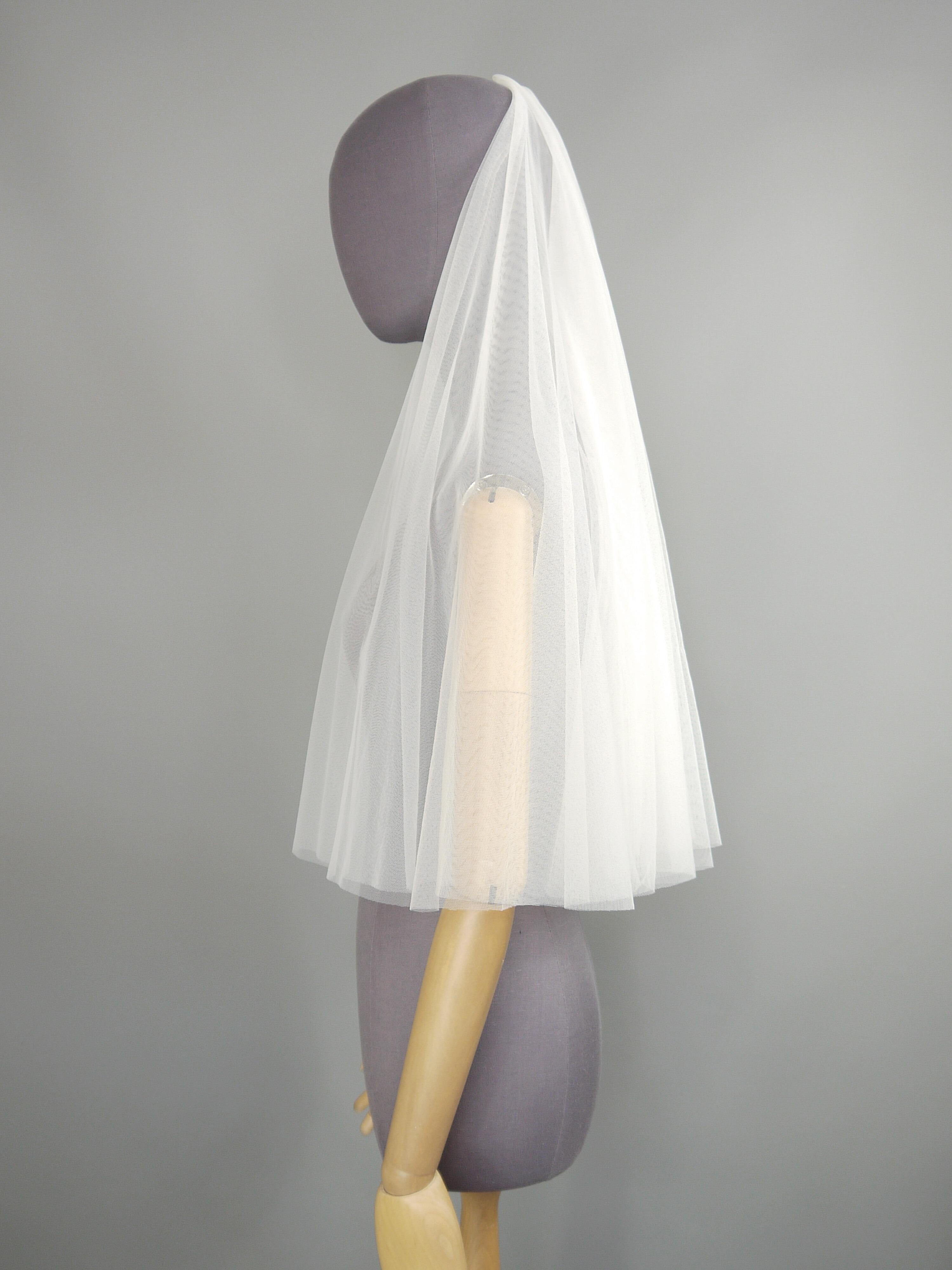 Traditional Ivory Bridal Veil - Soft Nylon Tulle