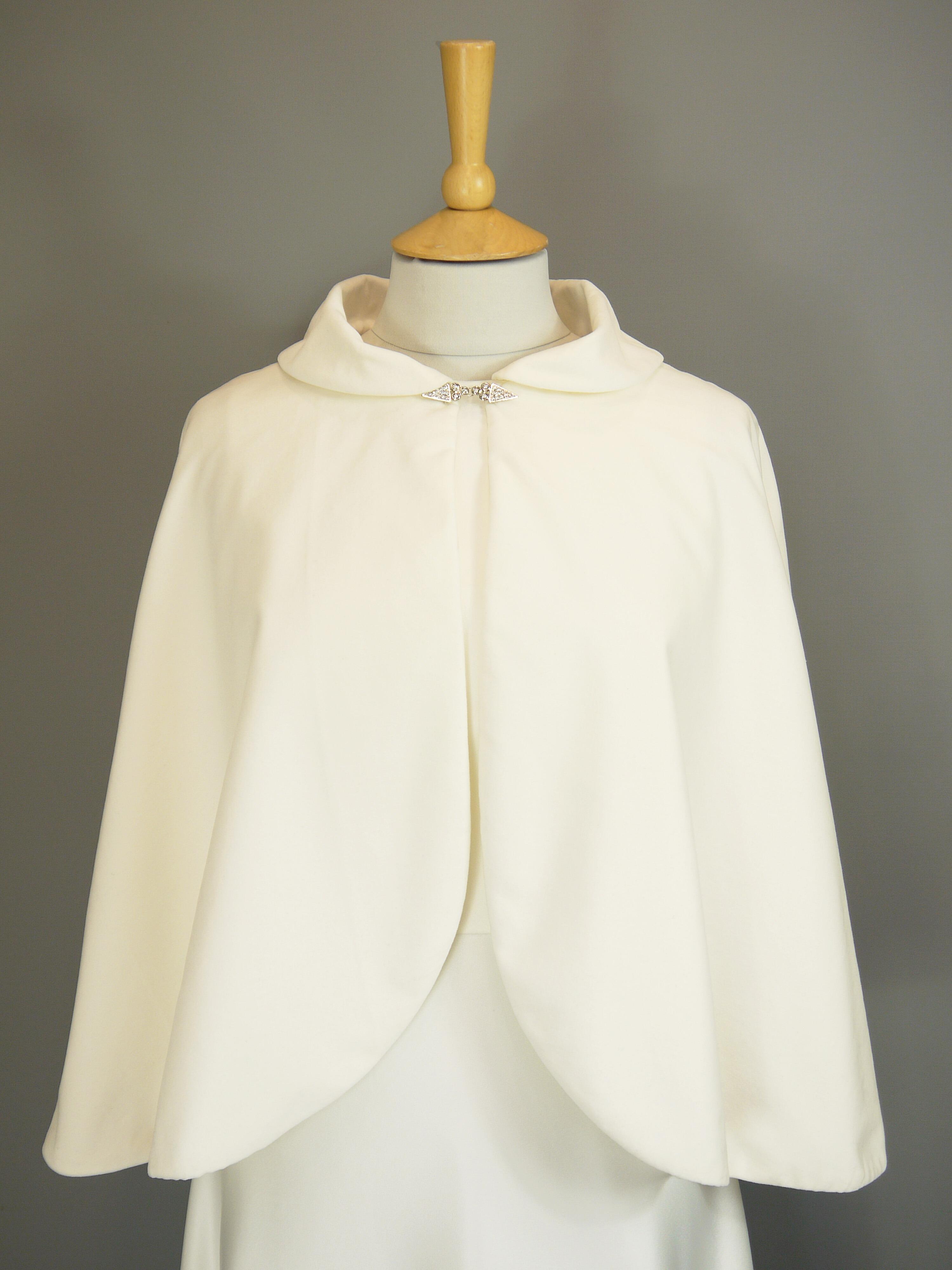 Ivory velvet bridal cape vintage hollywood glamour