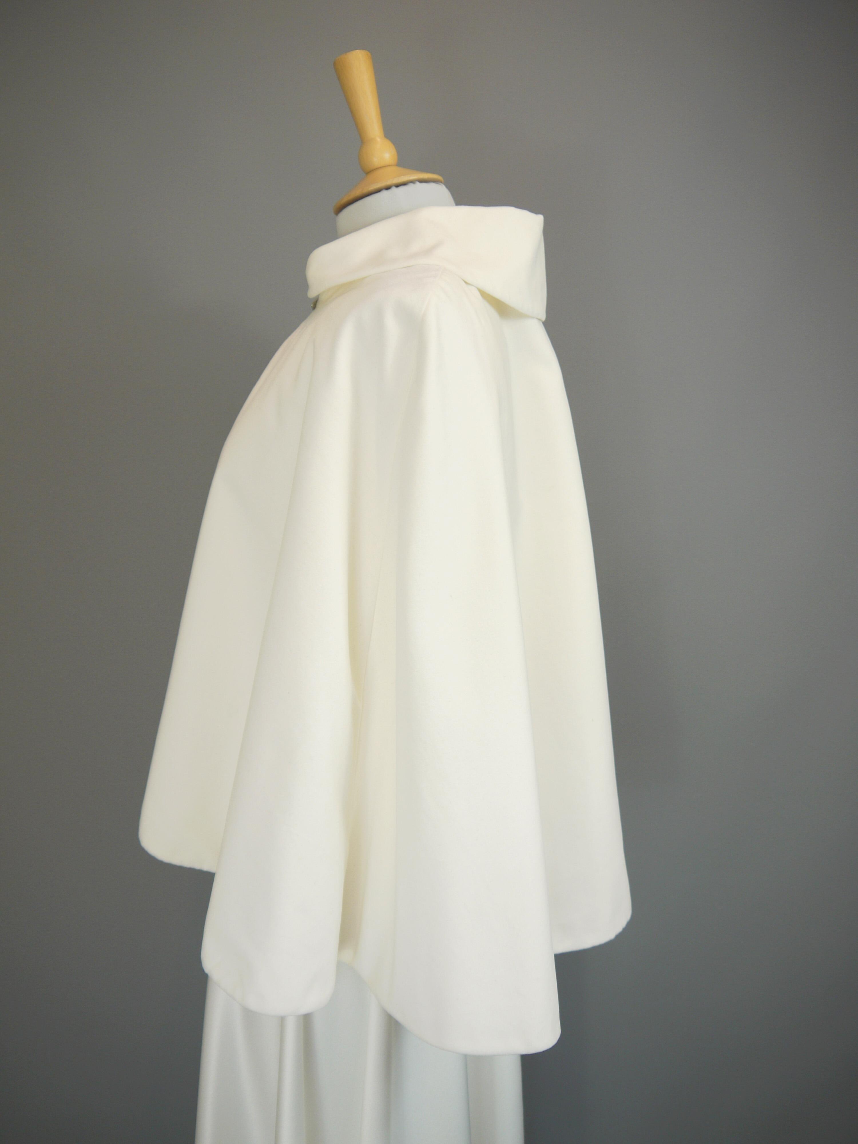 Ivory velvet bridal cape vintage hollywood glamour
