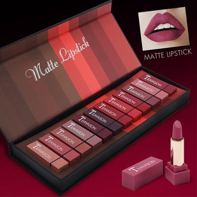 12pcs Set Teayason Brand Ultra Velvet Matte Water resistant Lipstick Set