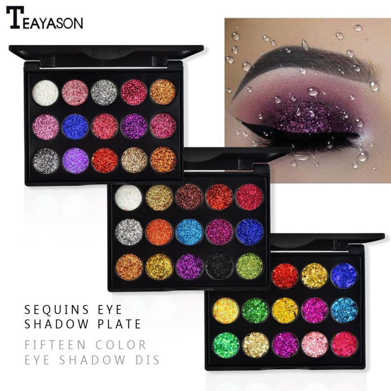 15 Colors Teayason sequins pearl eyeshadow Palette pearl diamond eyeshadow