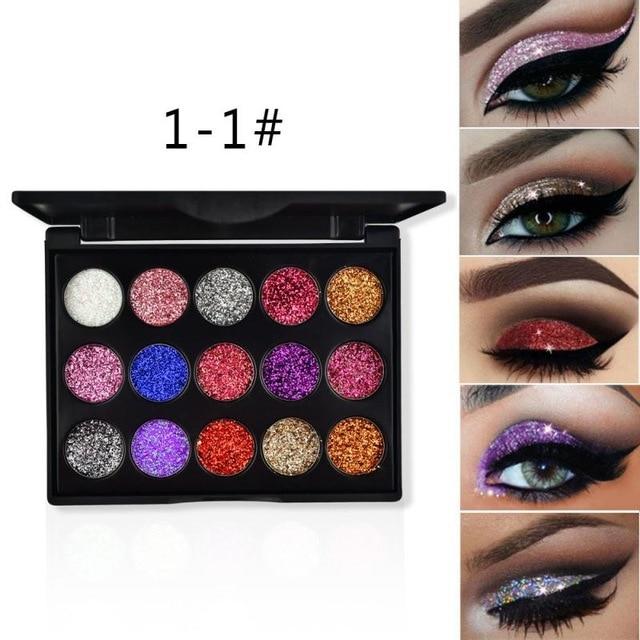 15 Colors Teayason sequins pearl eyeshadow Palette pearl diamond eyeshadow