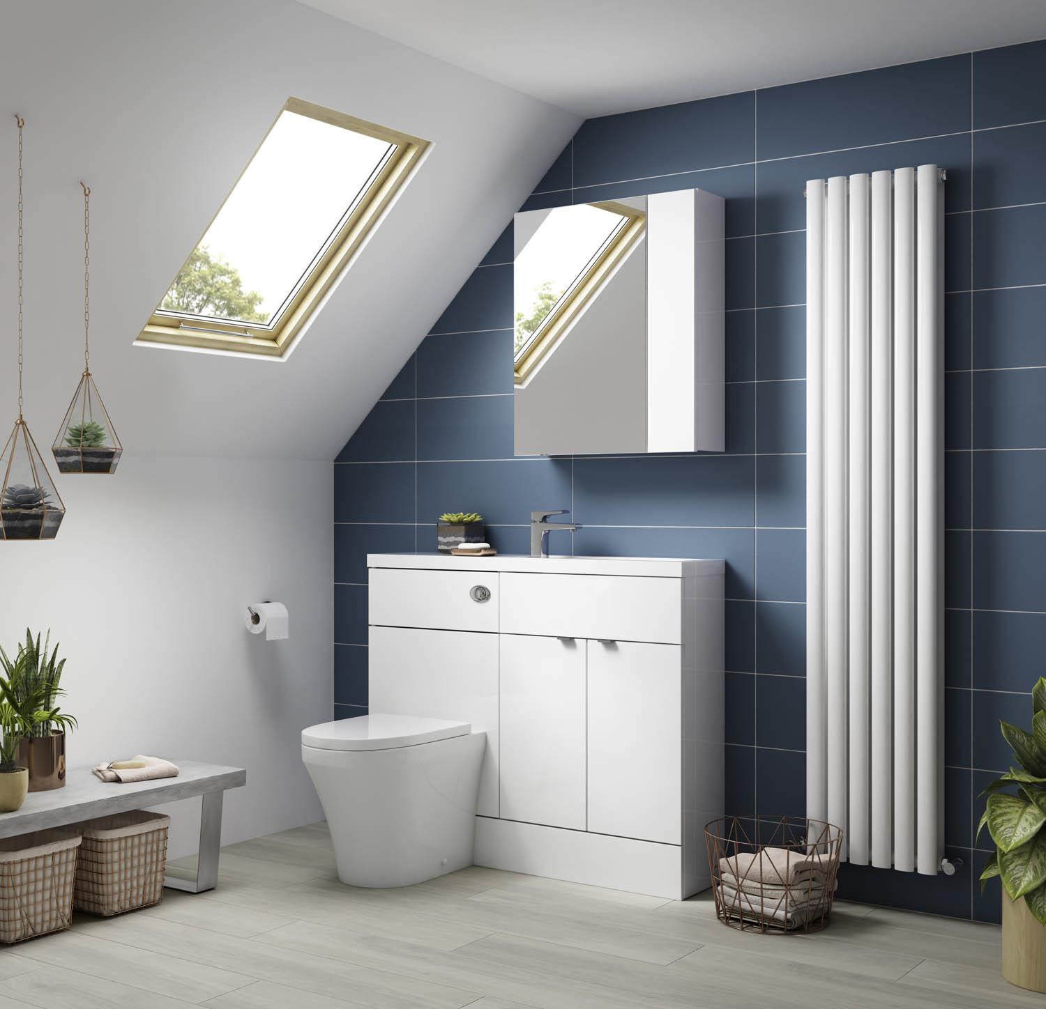 Hudson Reed Fusion Gloss White 600mm WC Unit Bathroom Furniture
