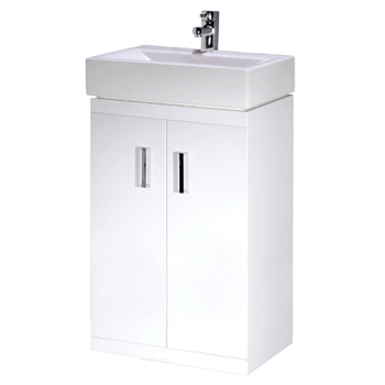 450mm Vanity Units: 450mm High Gloss White Floor Standing Basin Unit ...