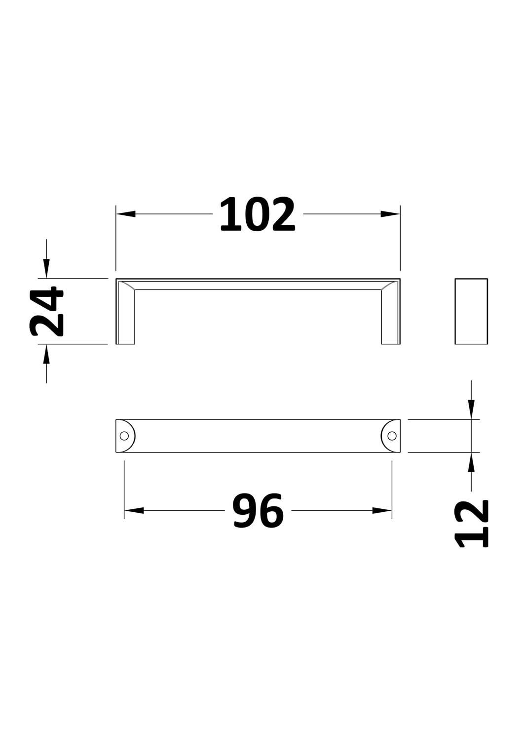 Hudson Reed Handles D Handle 96mm Bathroom Furniture