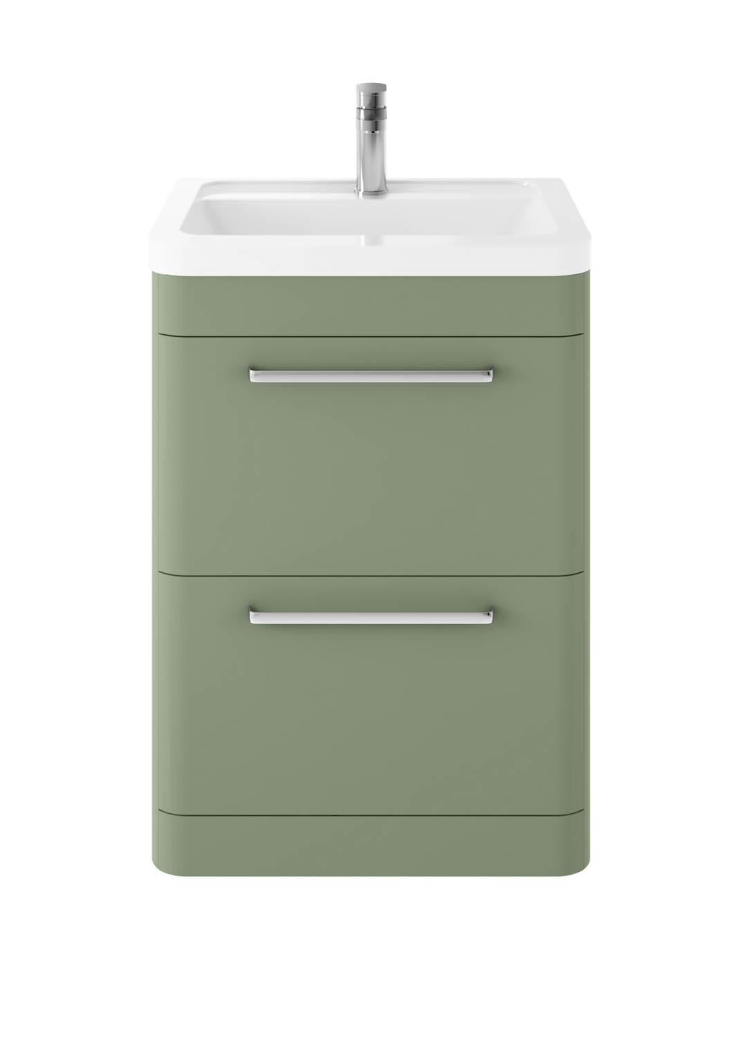 Hudson Reed Solar Fern Green Solar 600mm Floor Standing 2-Drawer Unit ...