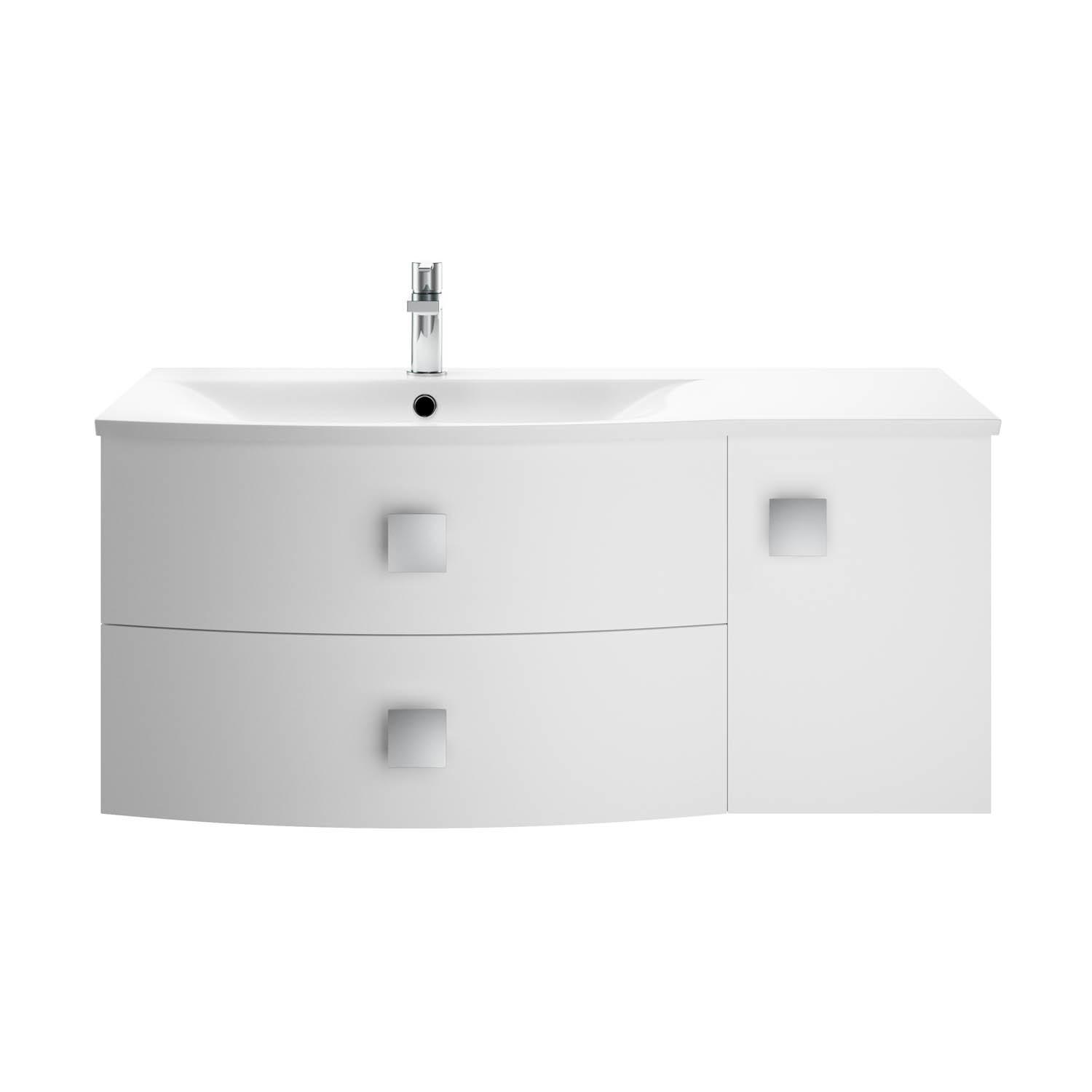 Hudson Reed Sarenna Moon White 1000mm Vanity Unit & Basin - Left Hand ...