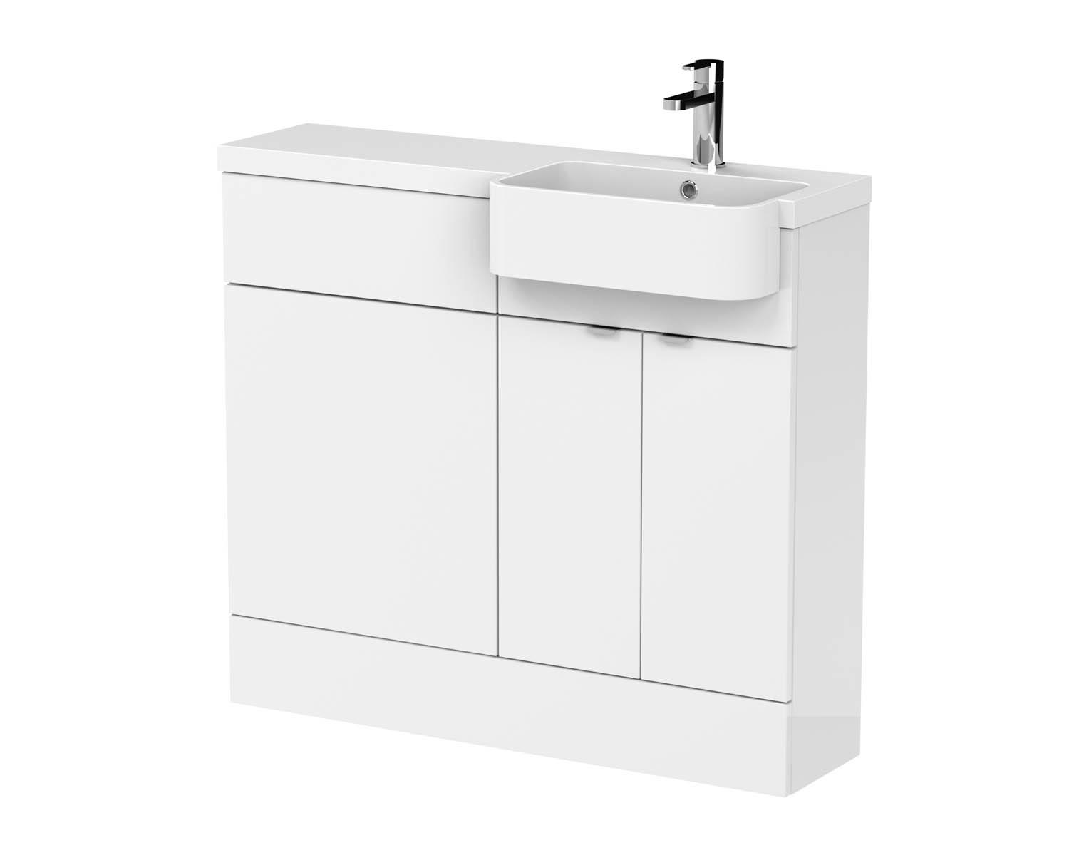 Hudson Reed Fusion Gloss White 1000mm Combination Unit & Right Hand ...