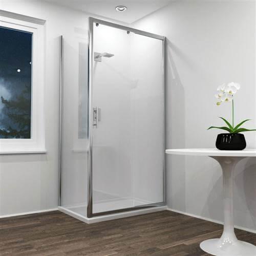 Jupiter 1200mm x 700mm Sliding Shower Door with Side Panel Shower ...