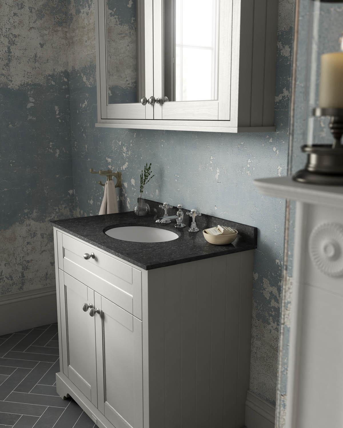 Hudson Reed Old London Traditional Timeless Sand 800mm Cabinet & Marble ...