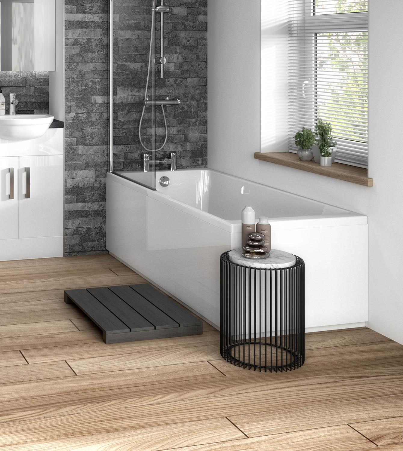Hudson Reed Fusion Gloss White 750mm Bath End Panel & Plinth Bathroom ...