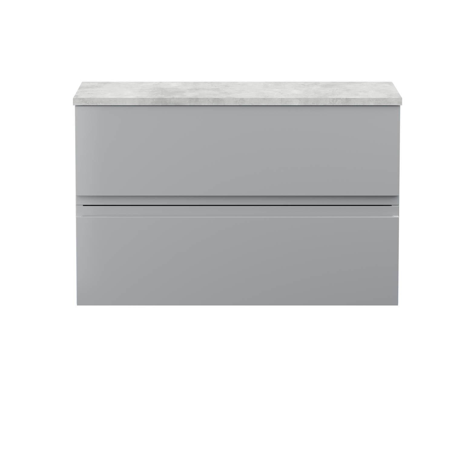 Hudson Reed Urban Grey 800mm Wall Hung 2-Drawer Vanity Unit & Grey ...