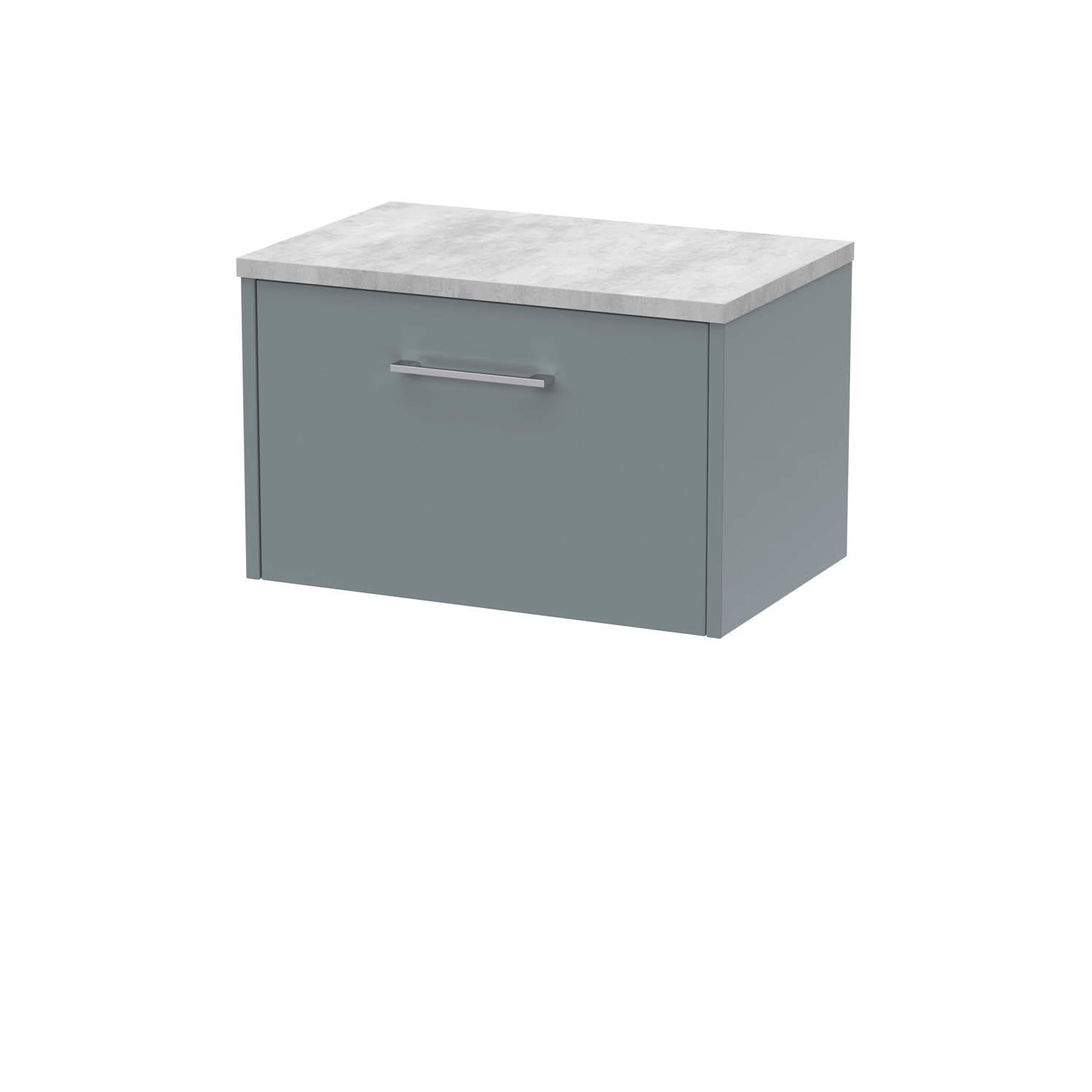 Hudson Reed Juno Grey 600mm Wall Hung Single Drawer Vanity Unit ...