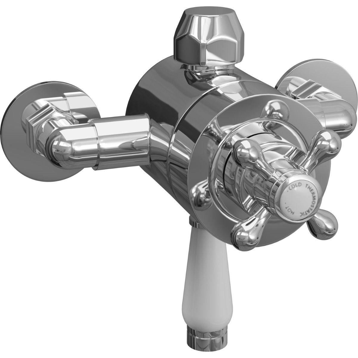 Jupiter Traditional Dual Exposed Thermostatic Shower Valve - Chrome TRAD001