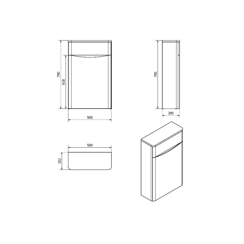 Jupiter Bali Chestnut 500mm Back to Wall Toilet WC Unit Modern ...