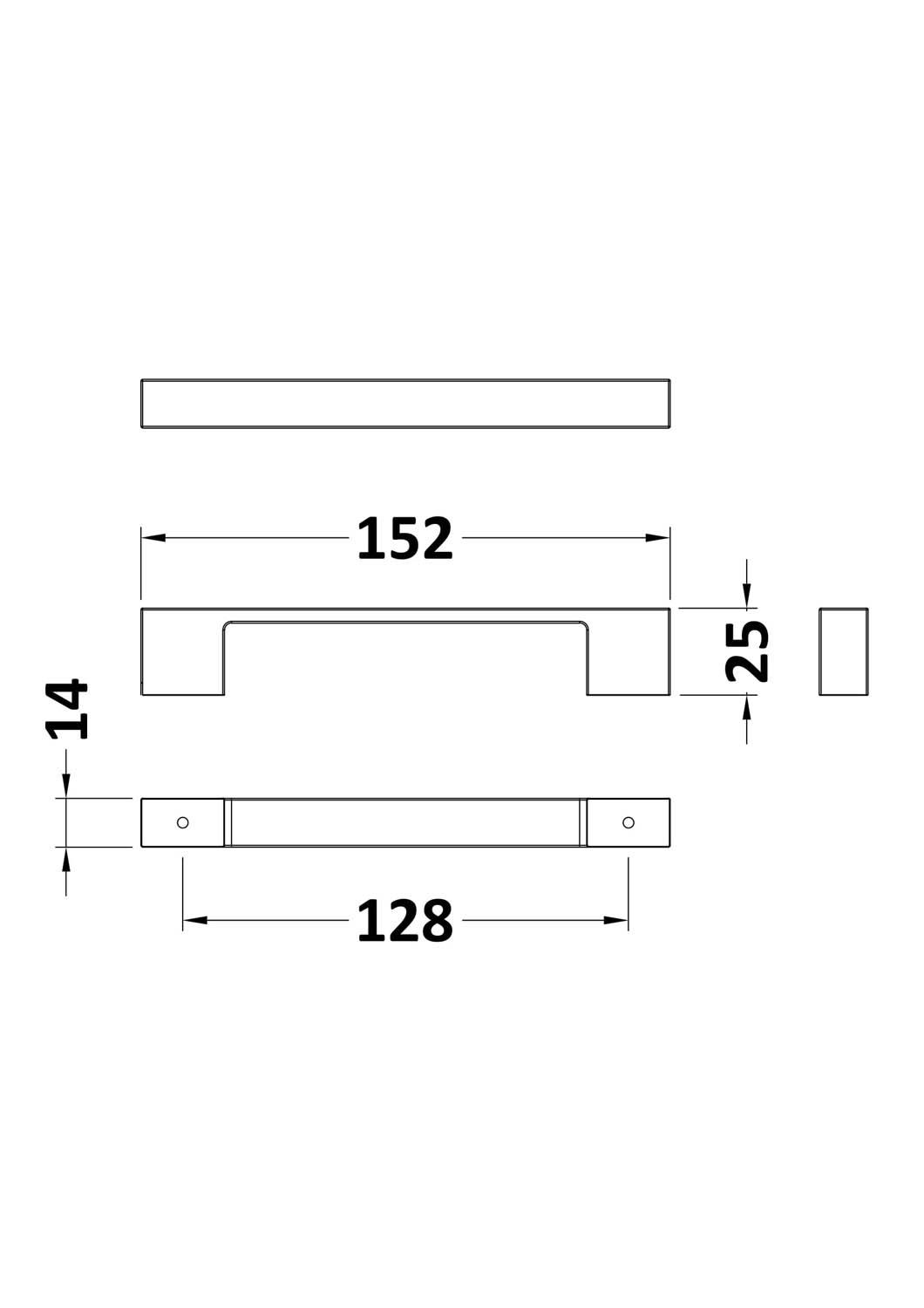 Hudson Reed Handles Matt Black 150mm D Handle Bathroom Furniture