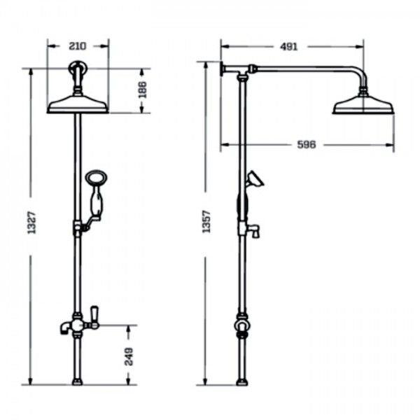 Jupiter Grand Traditional Thermostatic Exposed Mixer Shower Valve with ...