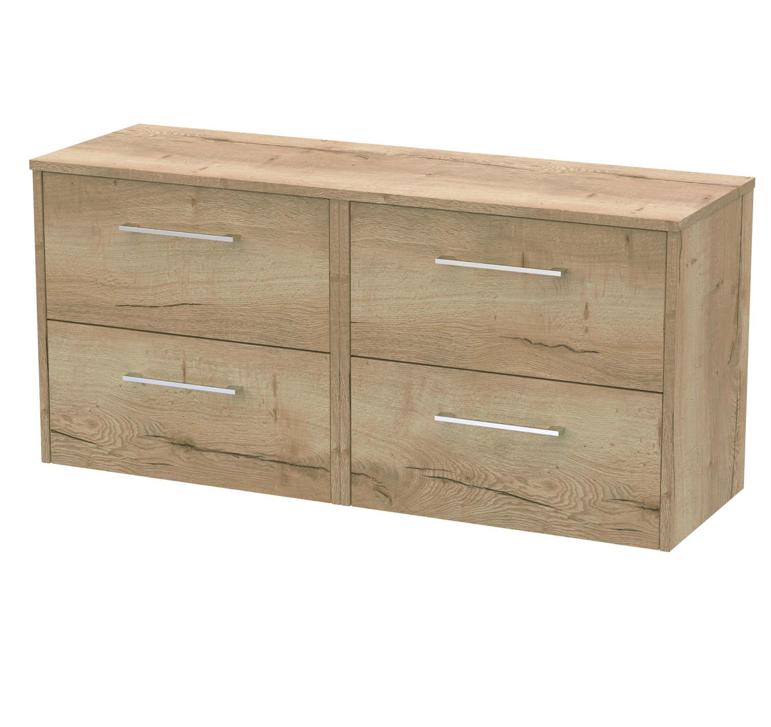 Hudson Reed Juno 1200mm Wall Hung 4-Drawer Vanity & Worktop Bathroom ...