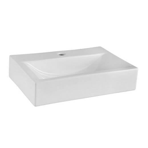 NUIE 450mm Rectangular Ceramic Surface Mounted Basin 180 x 450 x 320mm