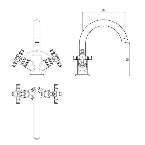 Jupiter Georgian Chrome Basin Mixer Including Pop Up Waste TF7802