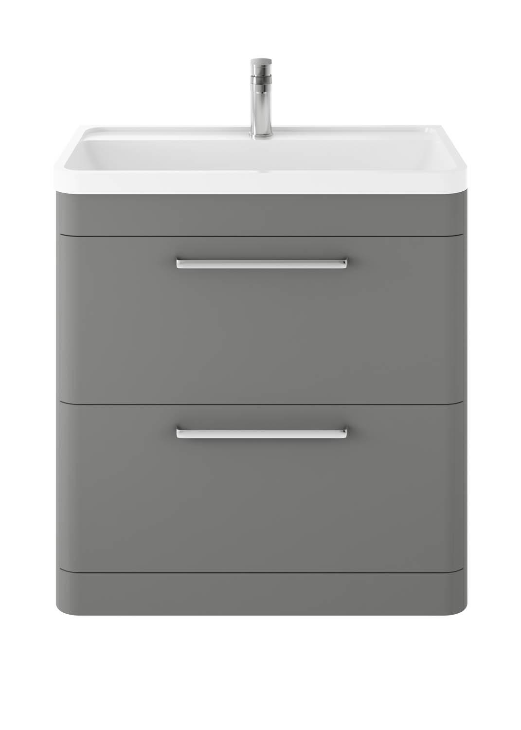 Hudson Reed Solar Cool Grey Floor Standing 800mm Vanity Unit & Basin ...