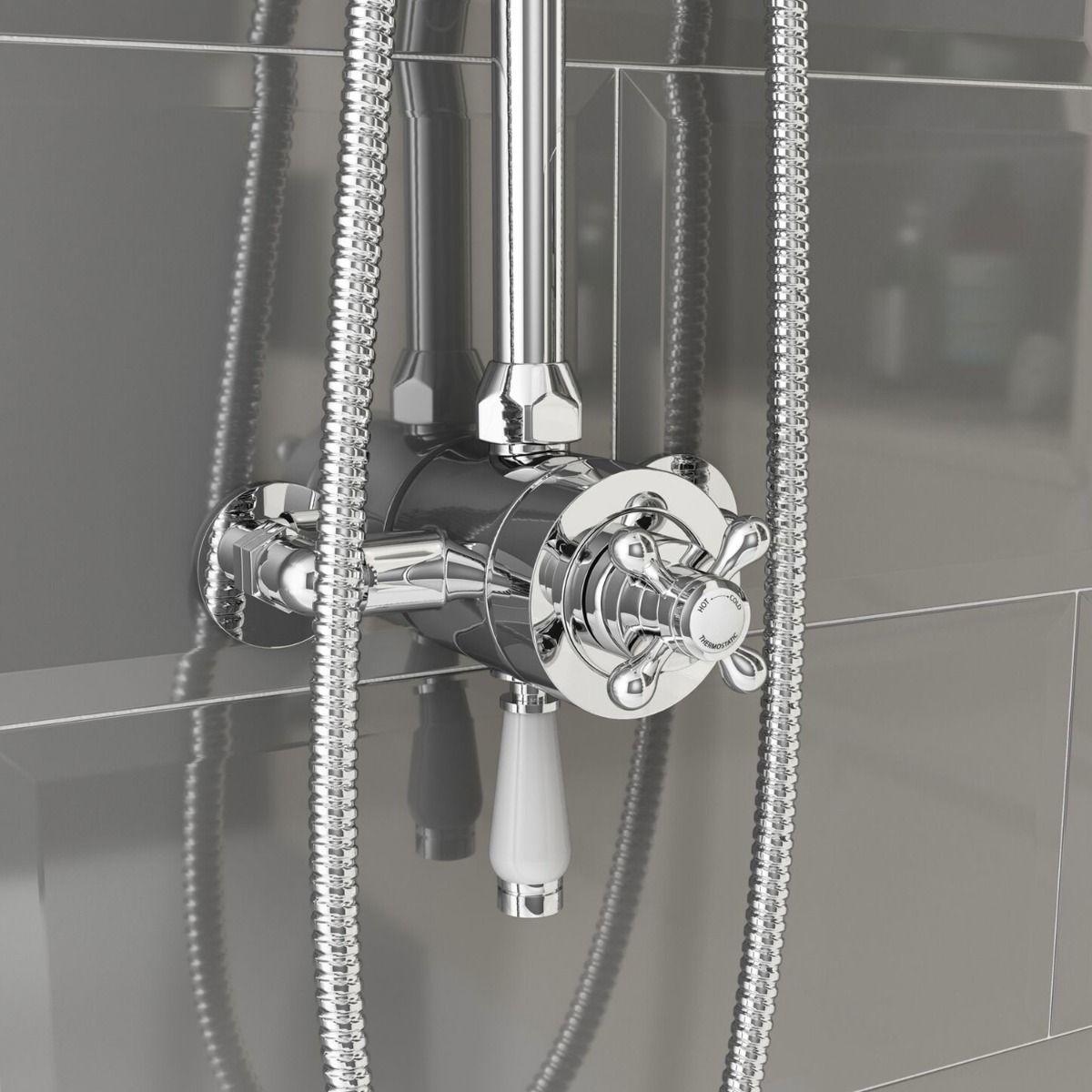 Jupiter Traditional Dual Exposed Thermostatic Shower Valve - Chrome TRAD001