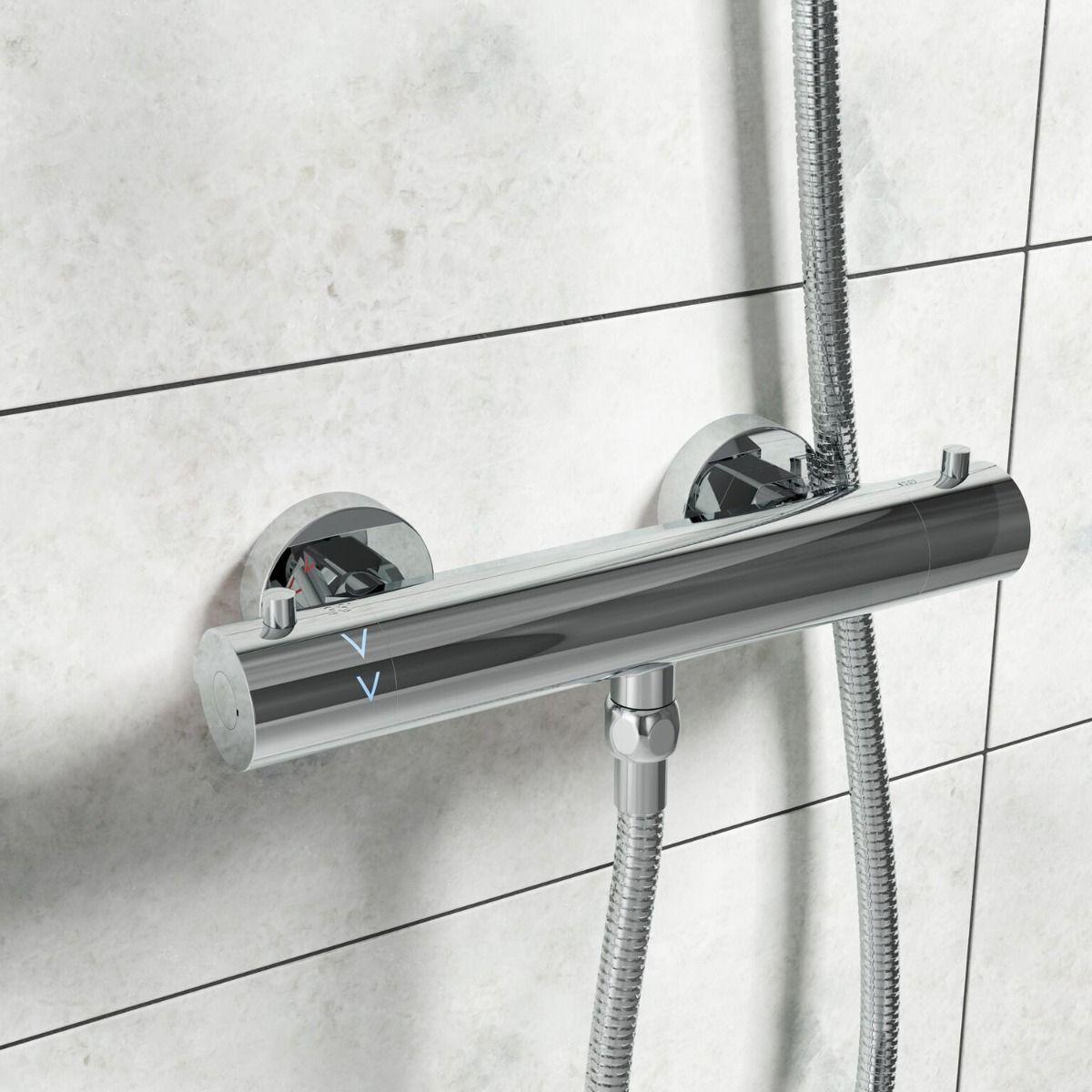 Jupiter Divine Cool Touch Round Thermostatic Bar Mixer Shower Valve - Chrome TBV06-CT