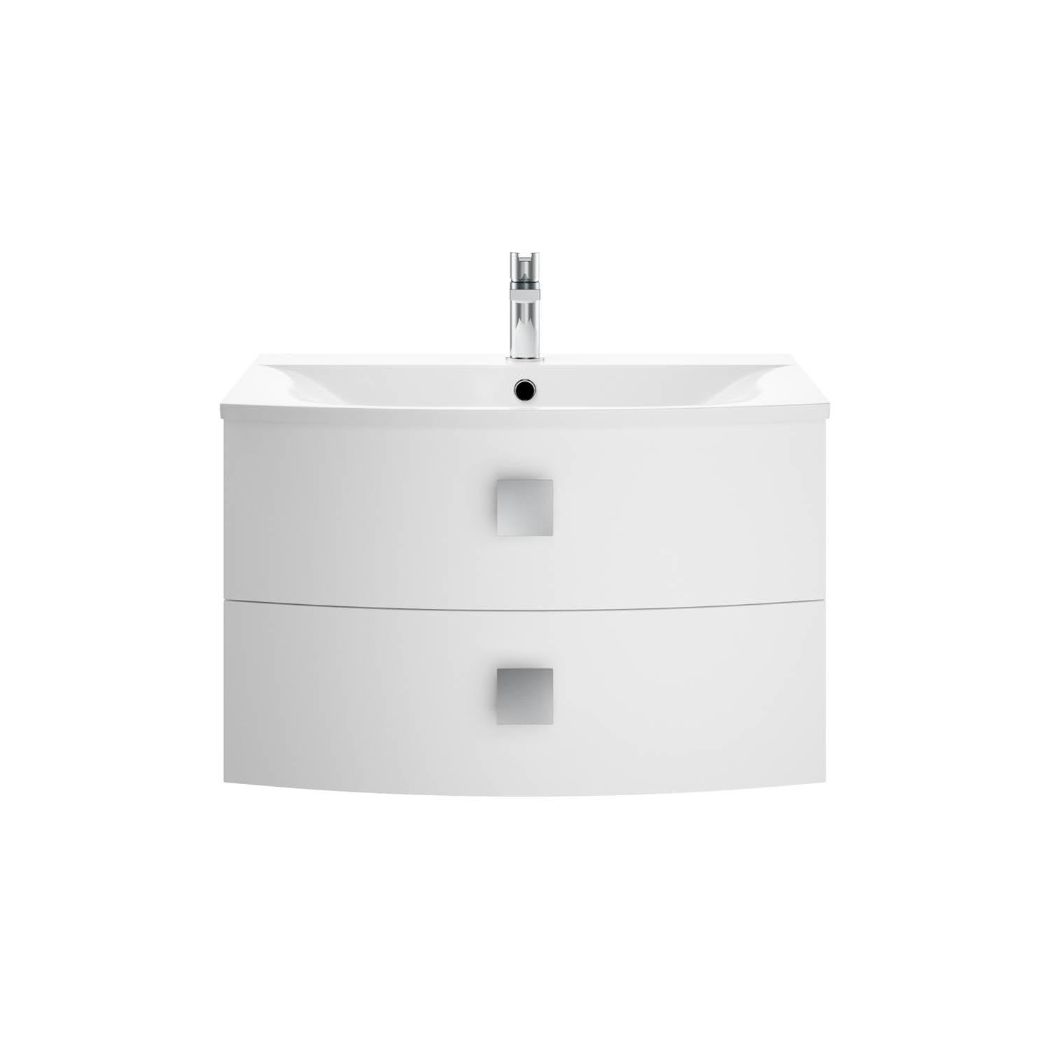 Hudson Reed Sarenna Moon White 700mm Vanity Unit & Basin Bathroom Furniture
