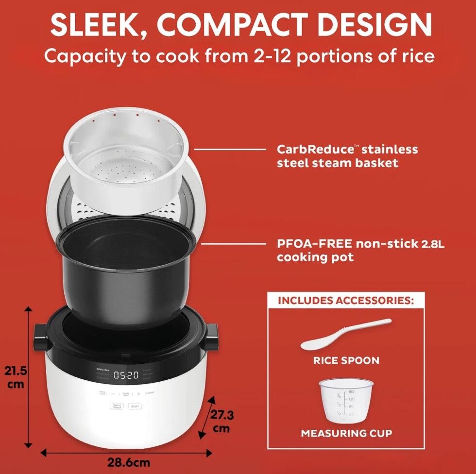 Instant Rice Cooker + Steamer 12 Cup / 2.8L | AKNZ