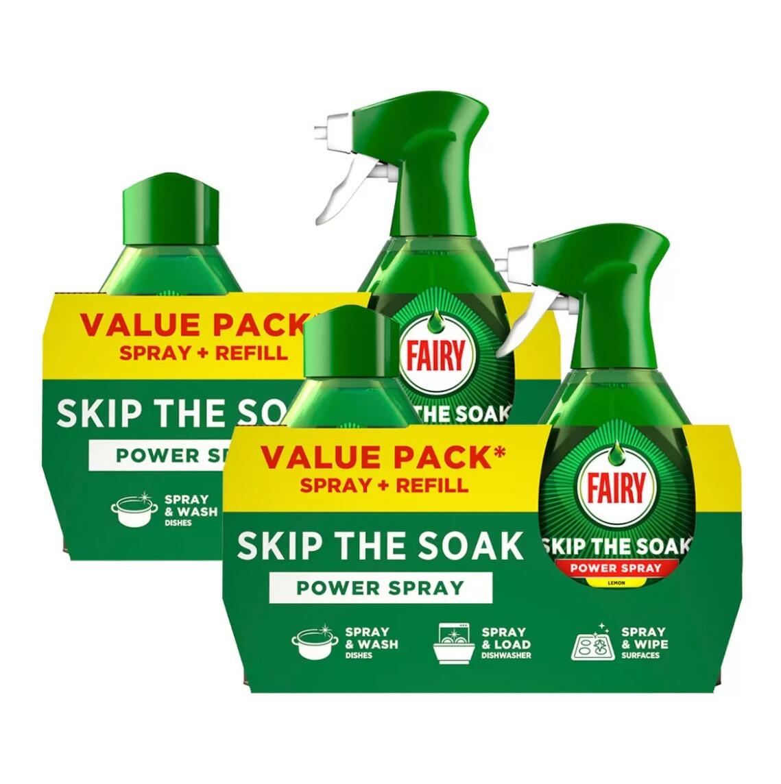 Fairy Skip The Soak Power Spray – 2 Sprays + 2 Refills (2600ml) | Tough ...
