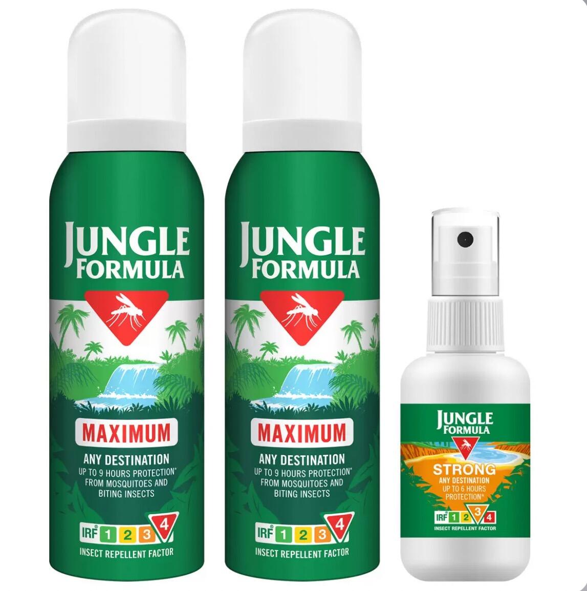 Jungle Formula Insect Repellent Pack | 2 x 125ml & 1 x 60ml for All ...