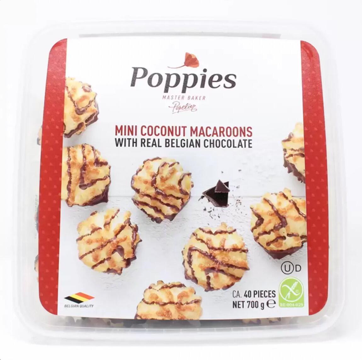 Poppies Mini Coconut Macaroons with Belgian Chocolate – 700g Box of ...