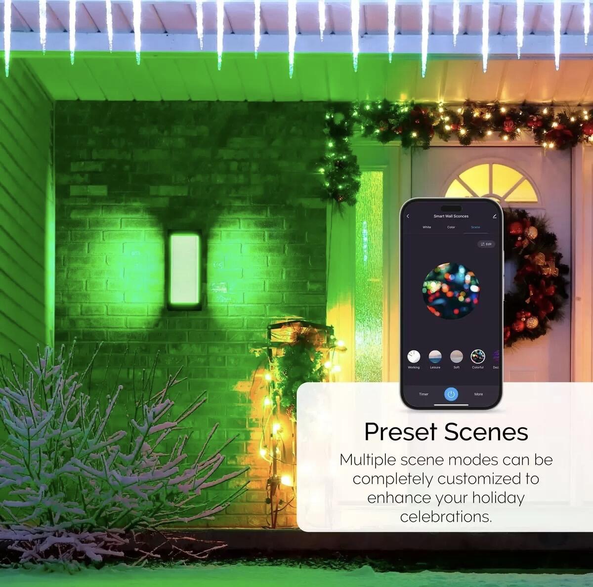 Atomi Smart WiFi Wall Light Sconce (2 Pack) Color Changing, App & Voice ...