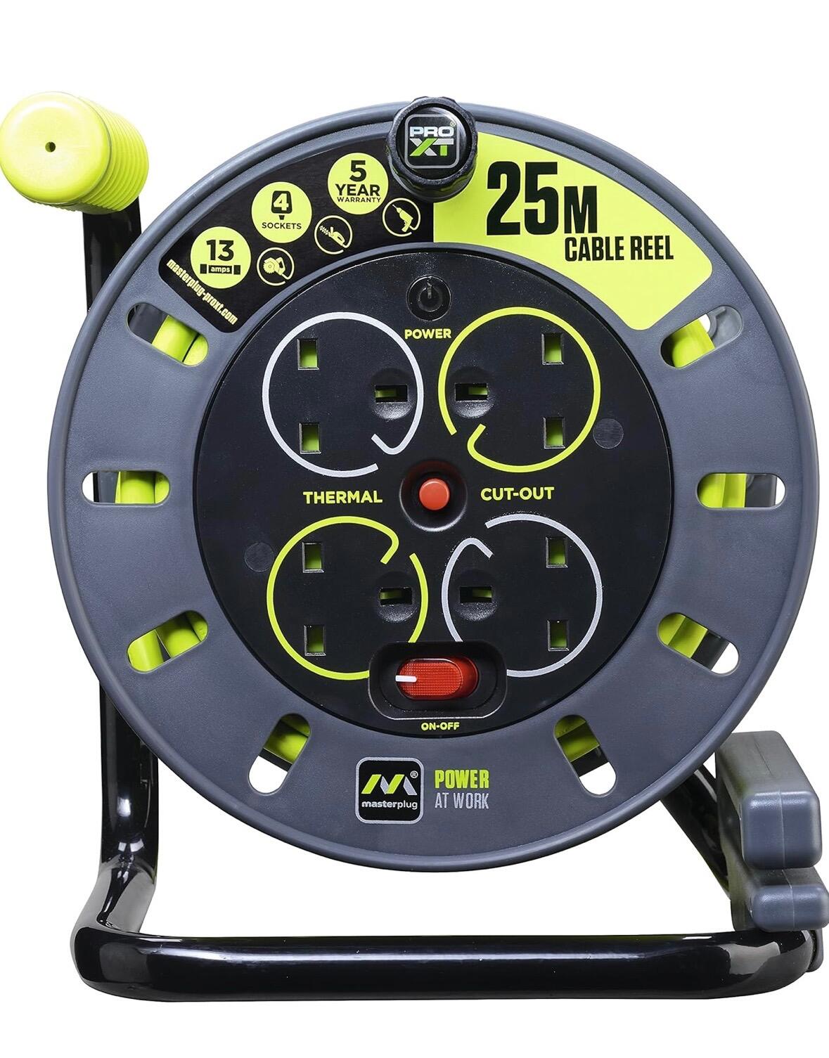 Power Up with Confidence: Masterplug Four Socket Extension Lead, 25m ...