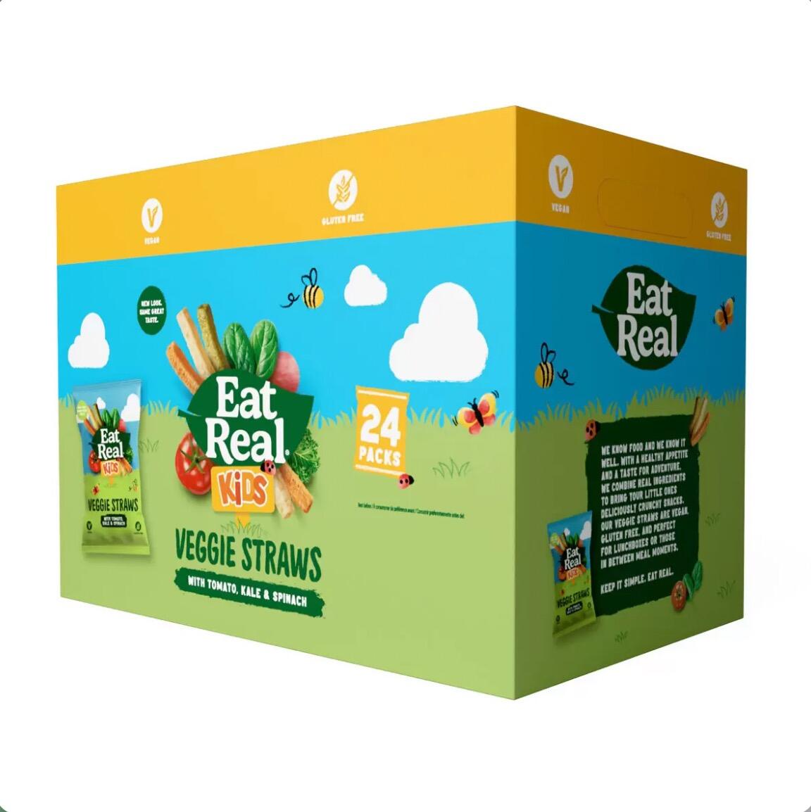Eat Real Veggie Straws Multipack – 24 x 20g | Healthy Snack Option