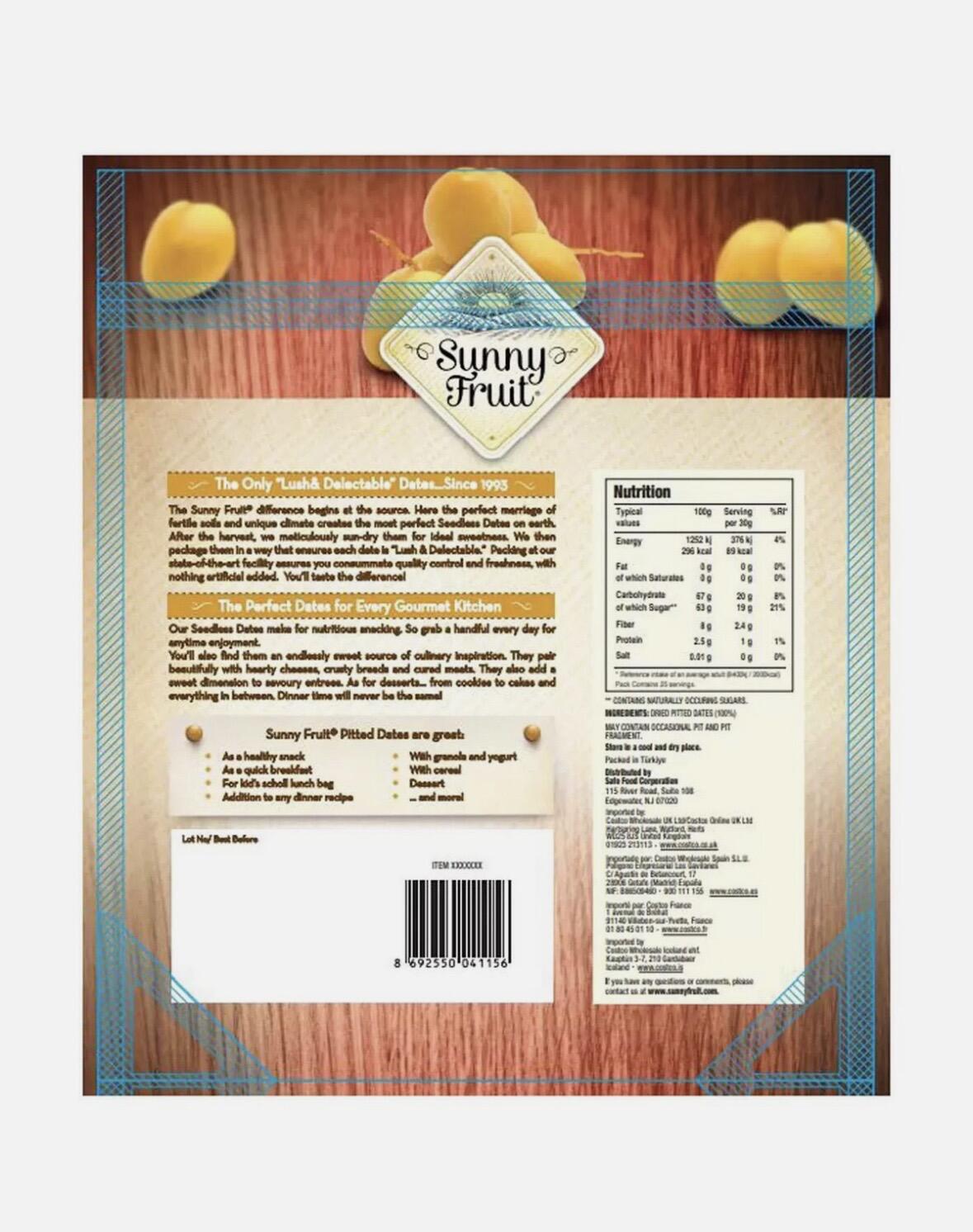 Sunny Fruit Sun-Dried Pitted Dates | Healthy, Natural, and Sweet Snack