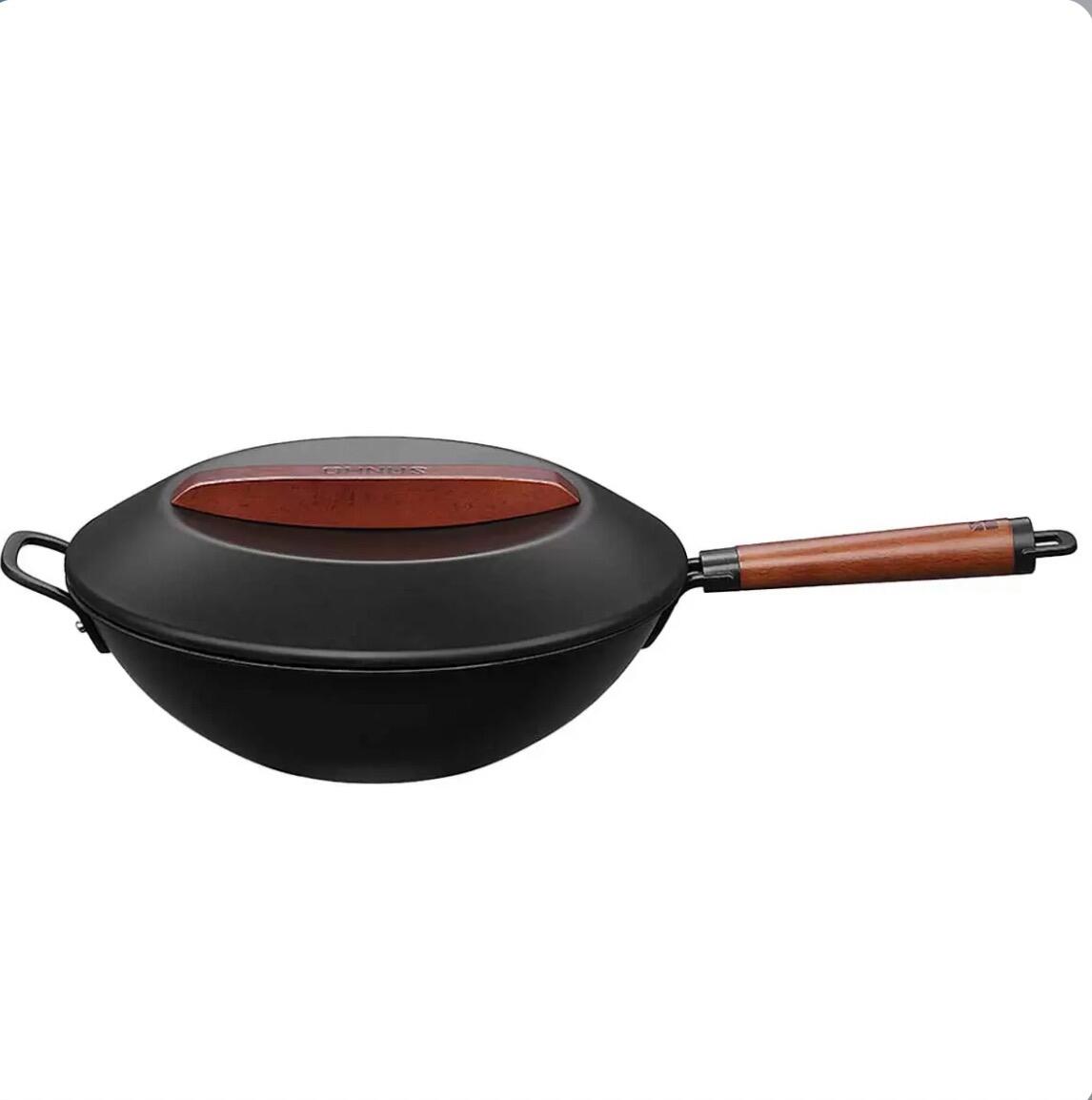 SANHO 32cm Nonstick Iron Wok – Durable, Even-Heat Cooking